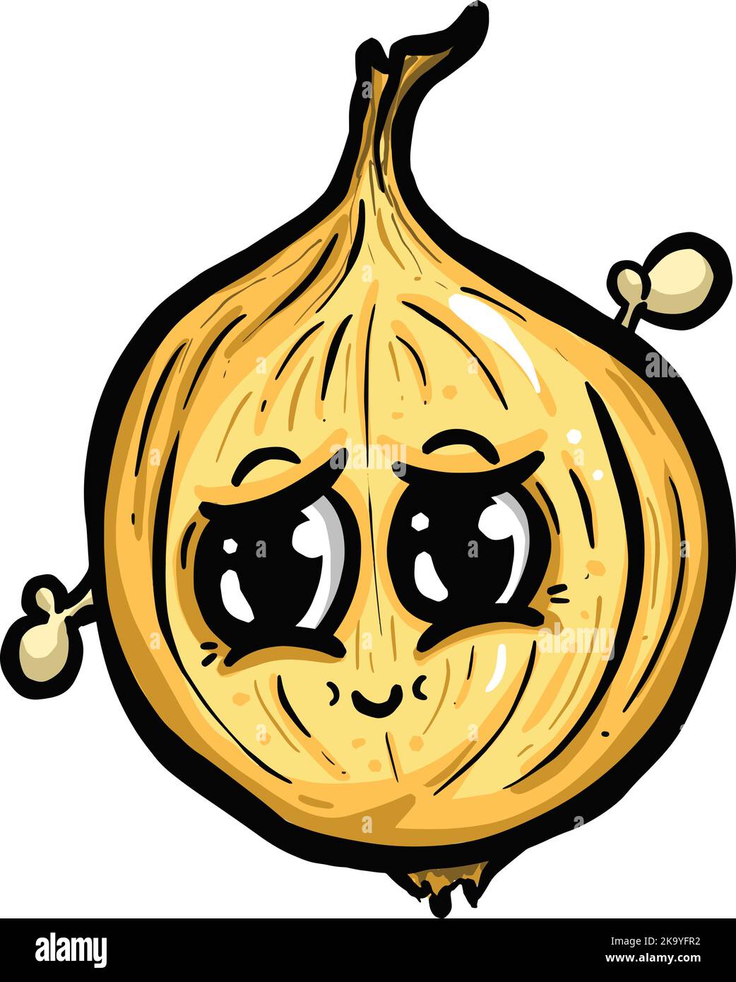Onion Cartoon Character in Vector Illustration for Logo or Mascot ...