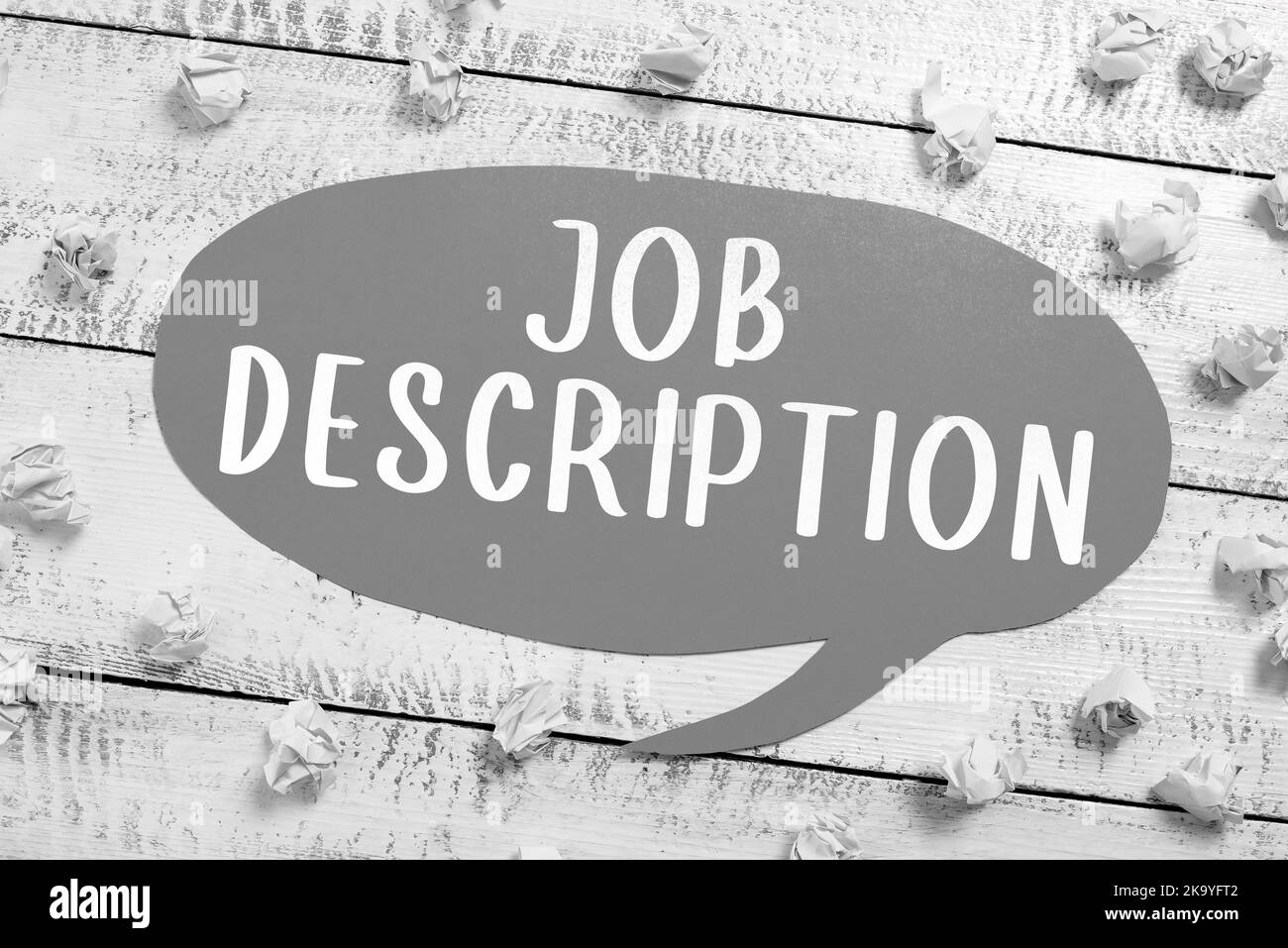 Text showing inspiration Job Description. Business showcase written ...