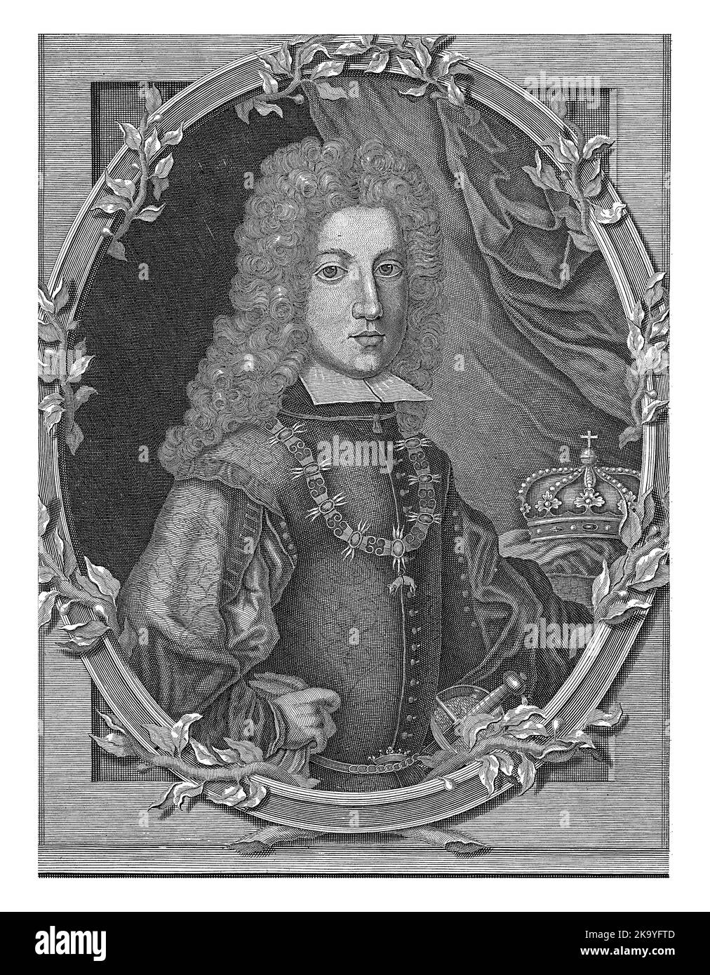 Portrait of the later German Emperor Charles VI, as a young man with ...