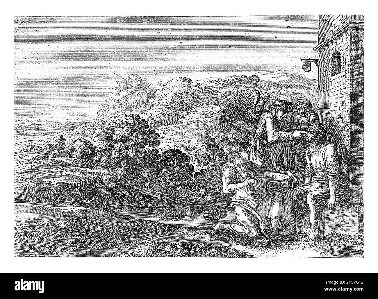 With the bile of a fish, Tobias cures his father's blindness. Next to ...