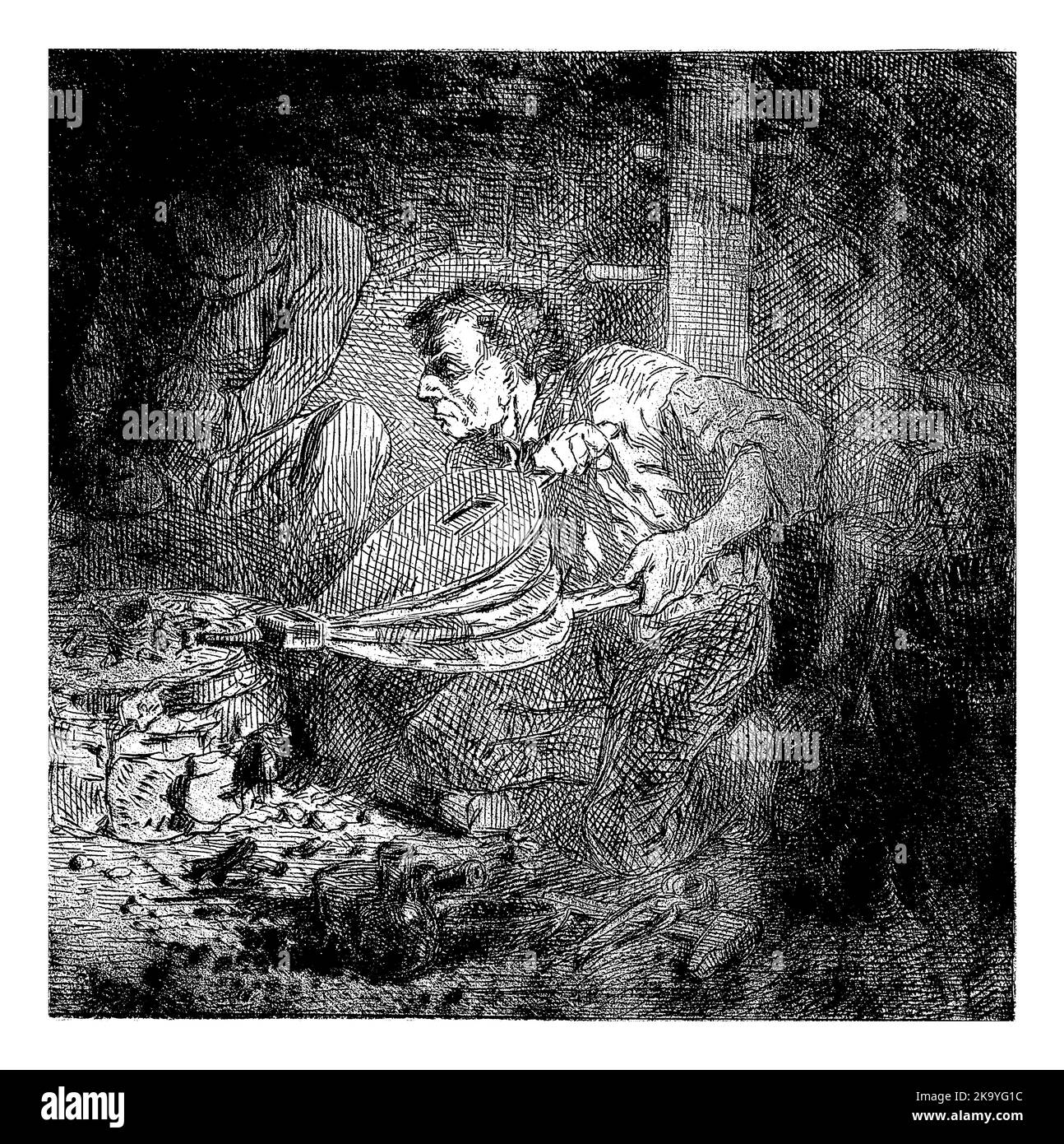 Blacksmith with Bellows, Charles Emile Jacque (attributed to), 1848 ...