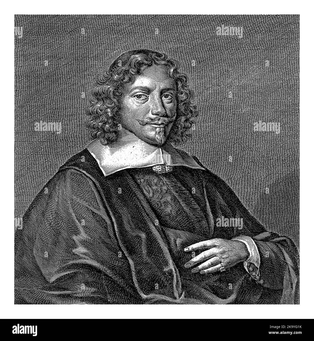 Bust of Vincentius Fabricius, below the portrait a Latin verse of six ...