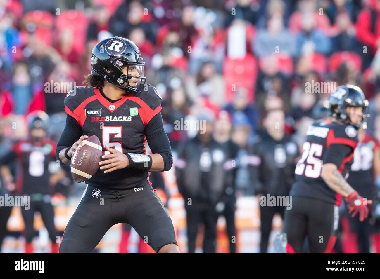 Ottawa, Canada. 29th Oct, 2022. Ottawa Redblacks quarterback Caleb ...