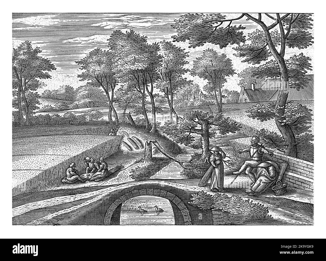 Summer landscape with summer scenes. August is the harvest month ...