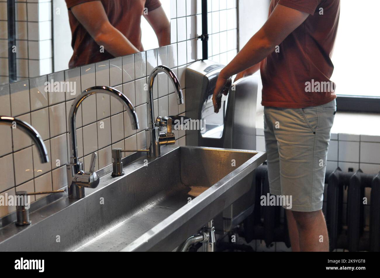Stainless steel handwashing sink in a modern prison Stock Photo - Alamy