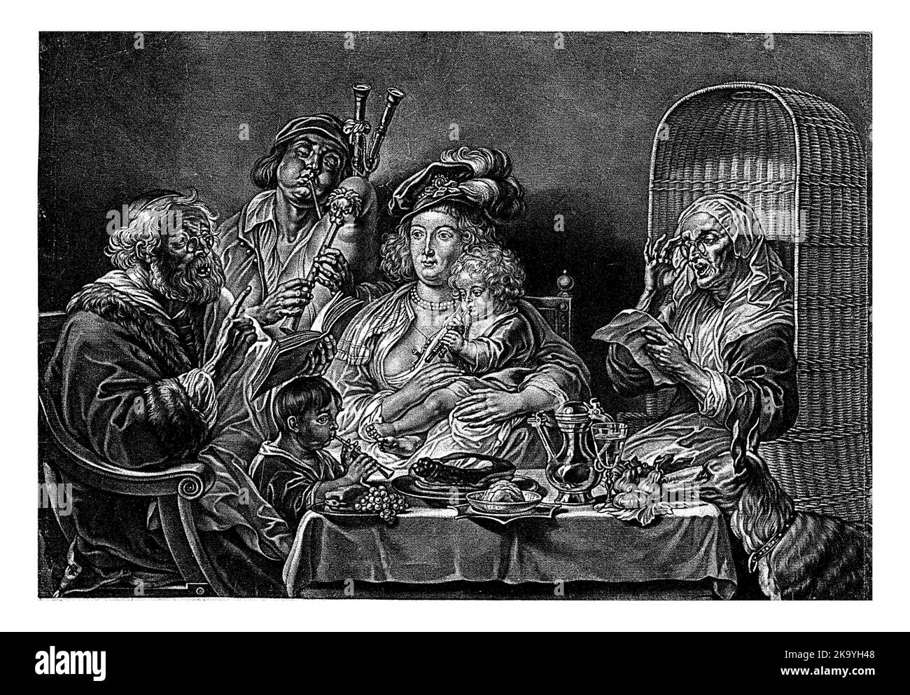 Singing and music making company. Mother with two children and ...