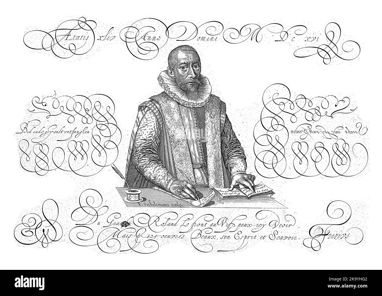 Portrait of David Roelands, schoolmaster and calligrapher in Vlissingen ...