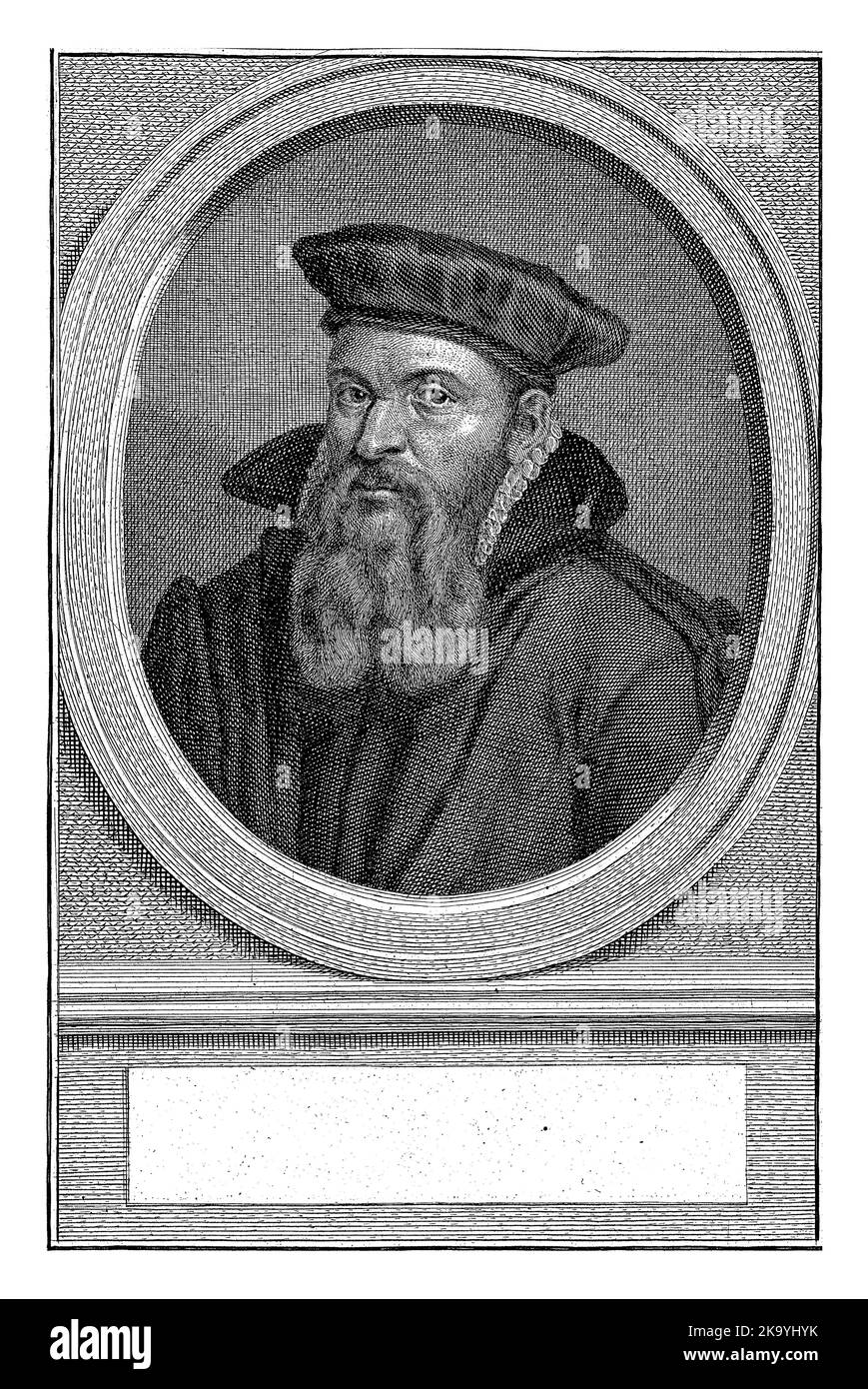 Bust to the left of Willem Bardes in an oval medallion. Below the ...