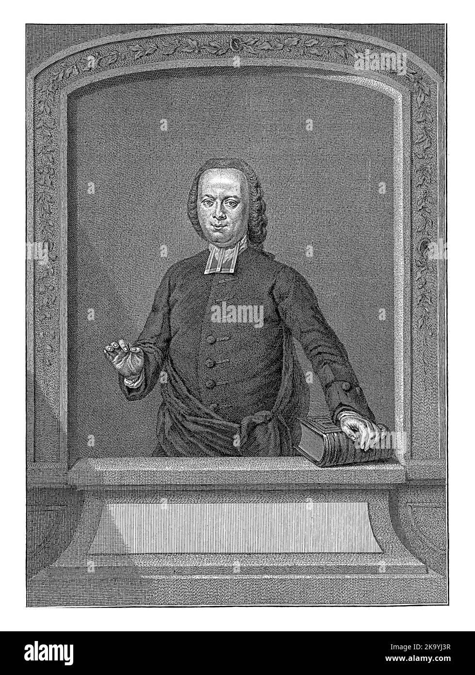 Half-length portrait of Jan Hendrik Vorstius in an architectural frame ...