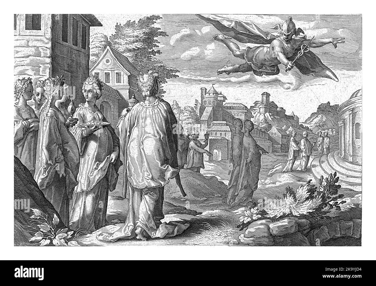 Mercury spies on Cecrop daughters as they return from Minerva's feast ...