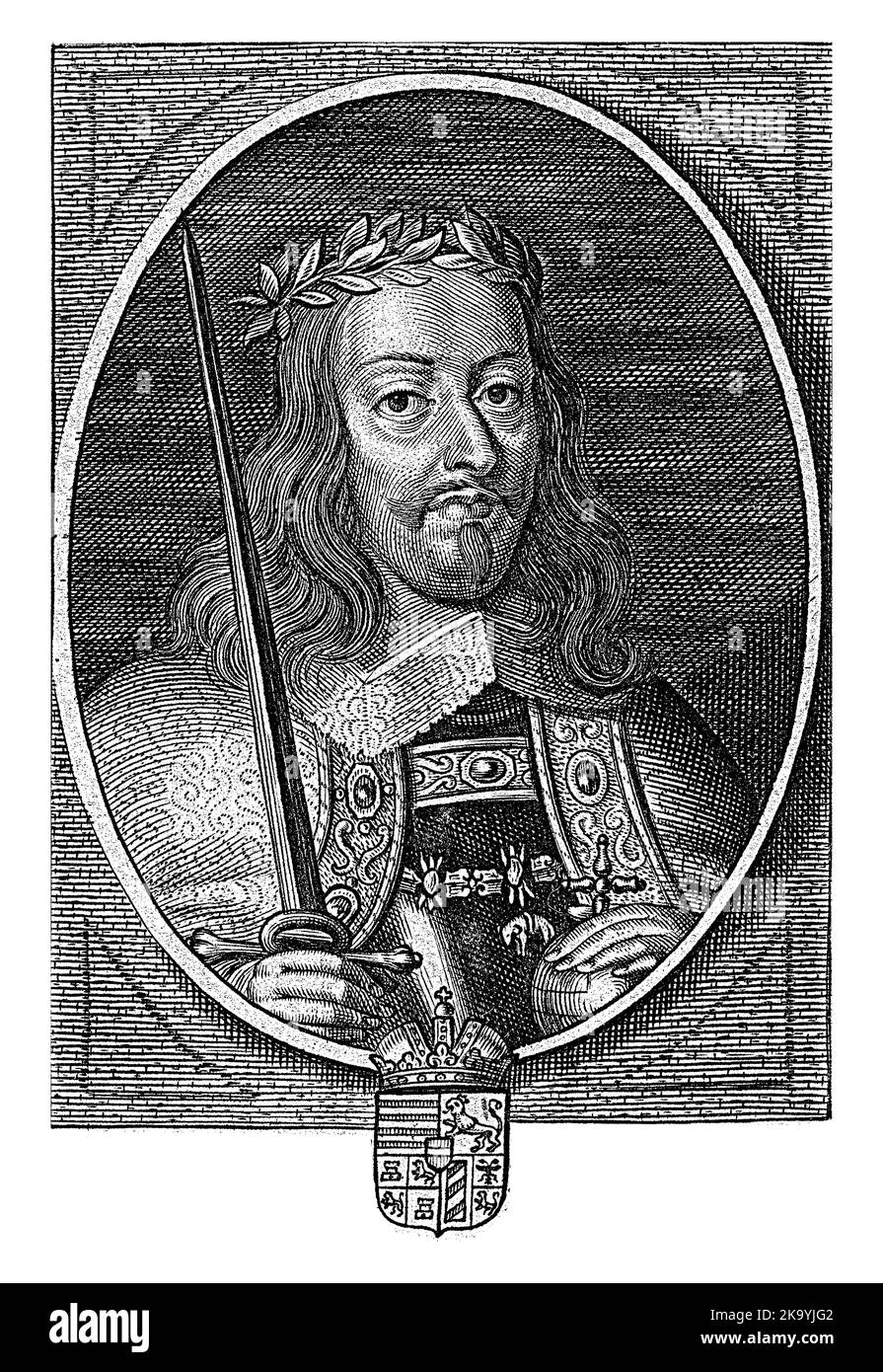 Portrait in an oval frame of Ferdinand III, Archduke of Austria and ...