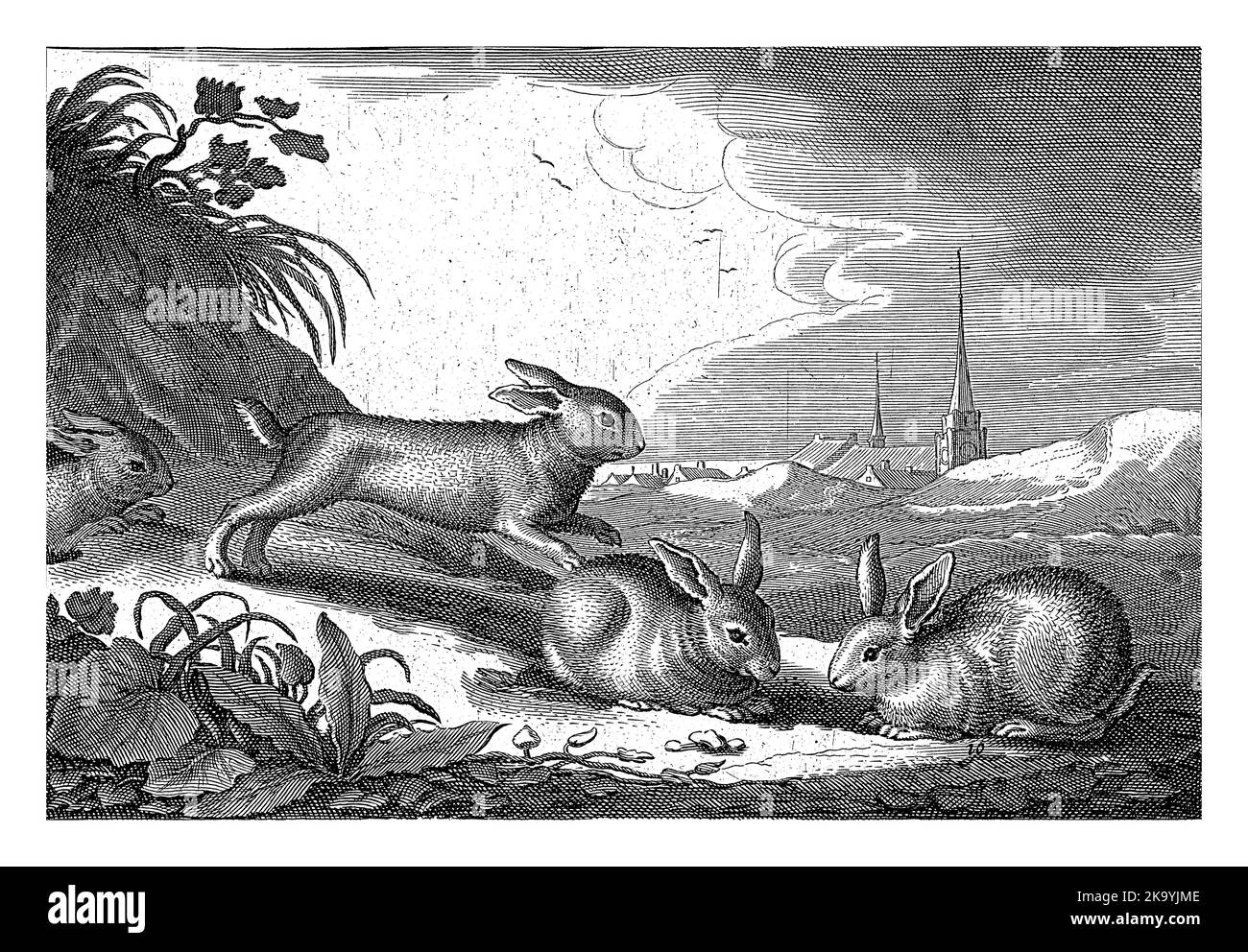 Dune Landscape with Rabbits, Reinier van Persijn, after Jacob Gerritsz ...
