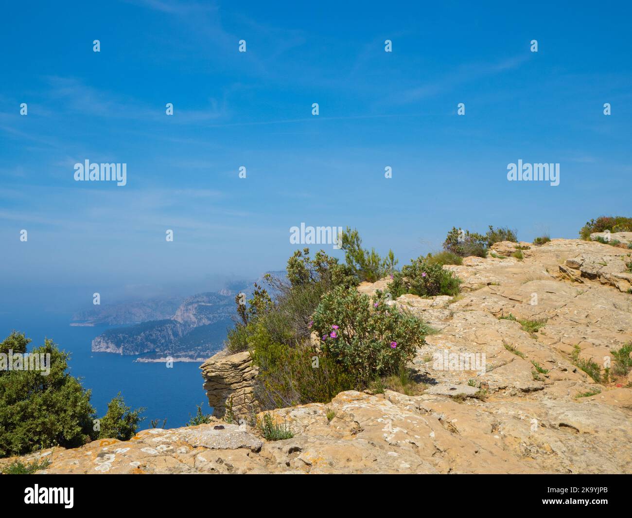 Calanques, France - May 18th 2022: View from Cap Canaille towards the ...
