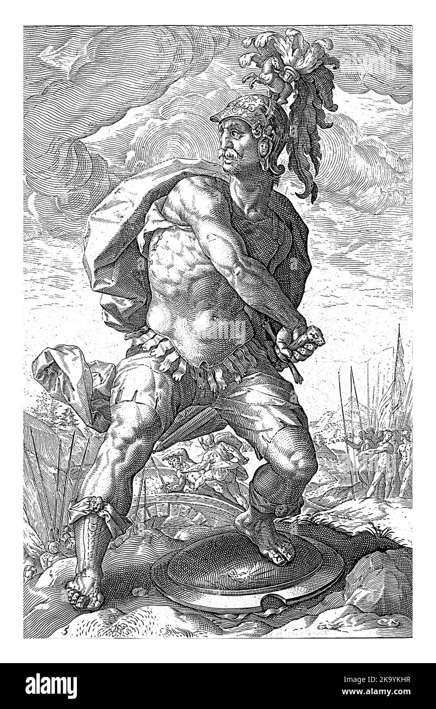 The hero Titus Manlius Torquatus full-length as he unsheathed his sword ...