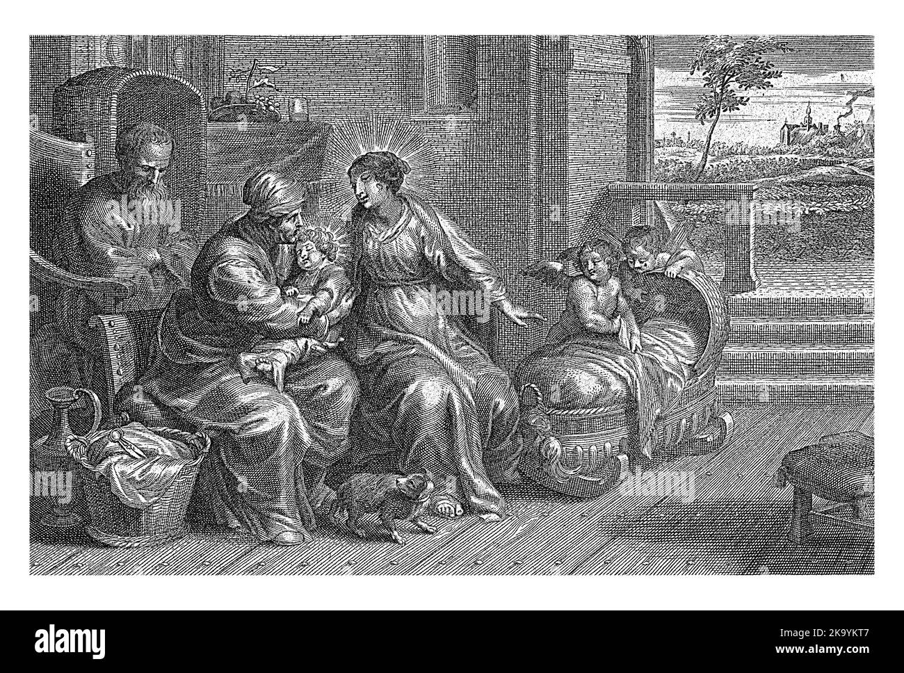 Holy Family with St. Anna, Cornelis Galle (II), 1670 - 1735 The Holy ...