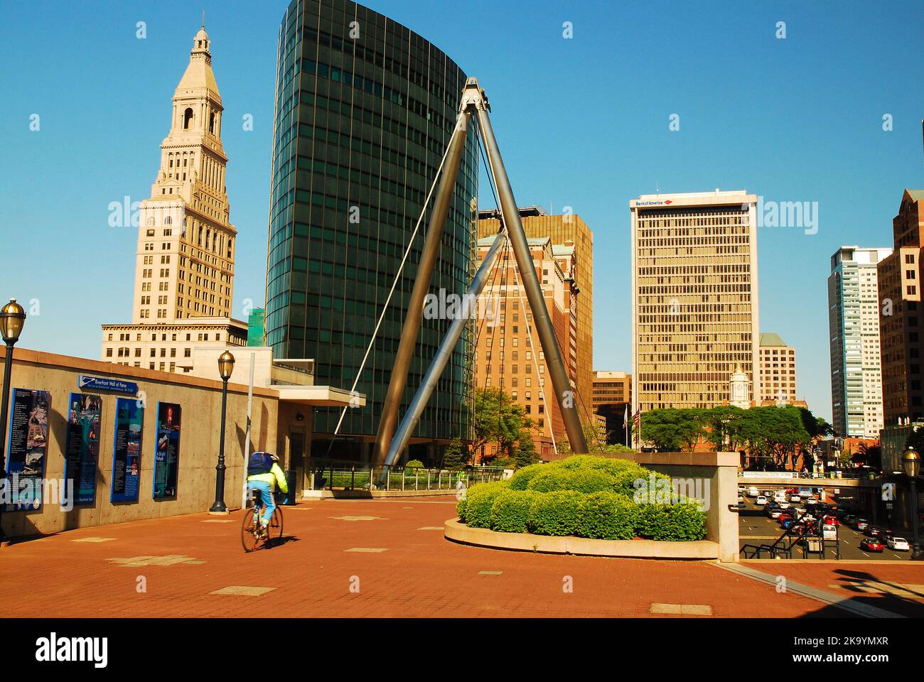 The Hartford Connecticut skyline contains old and modern architecture ...