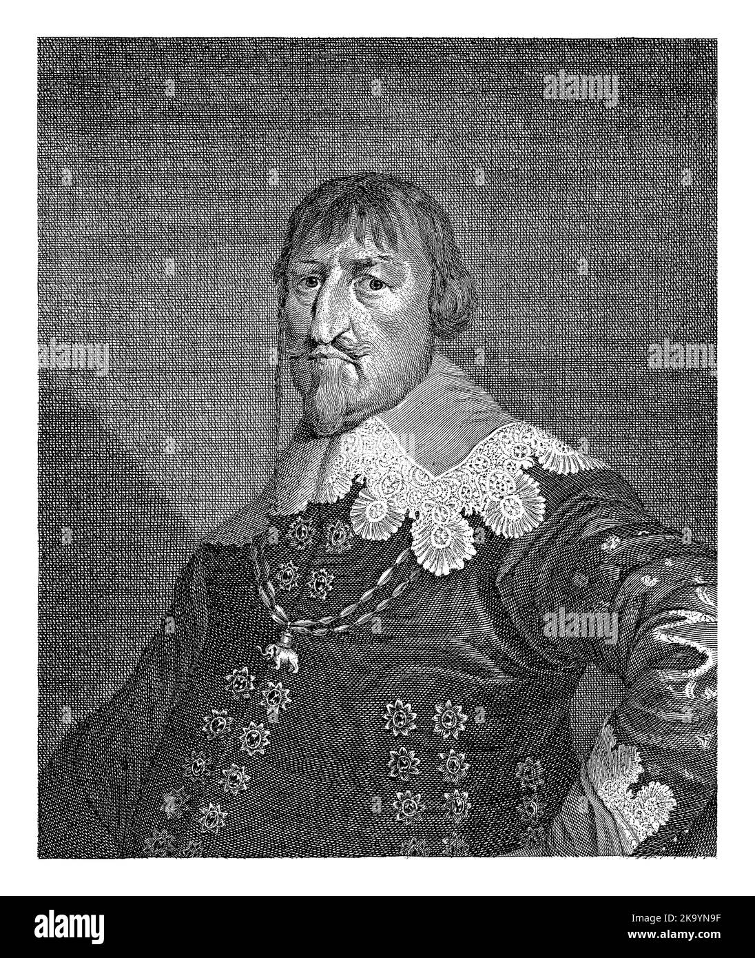 Half-length portrait to the left of Christian IV, King of Denmark and ...