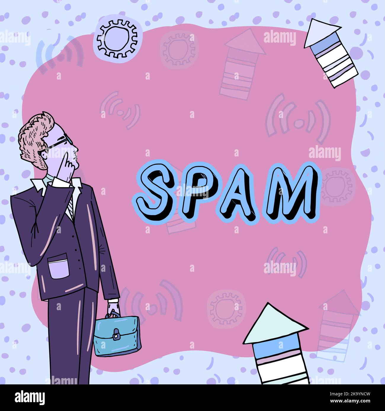 Text caption presenting Spam. Business concept unsolicited usually ...