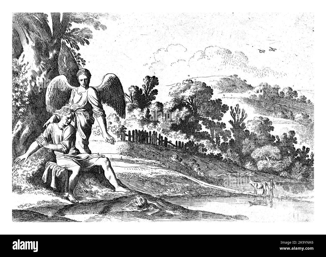 Tobias sits by the side of the water and recoils when he sees the fish ...