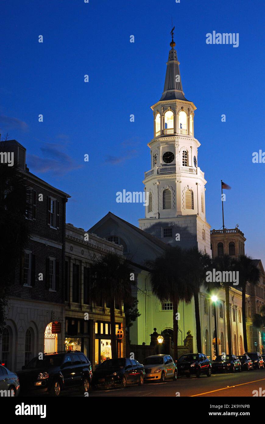 St Michaels Church at Dusk, Charleston Stock Photo - Alamy
