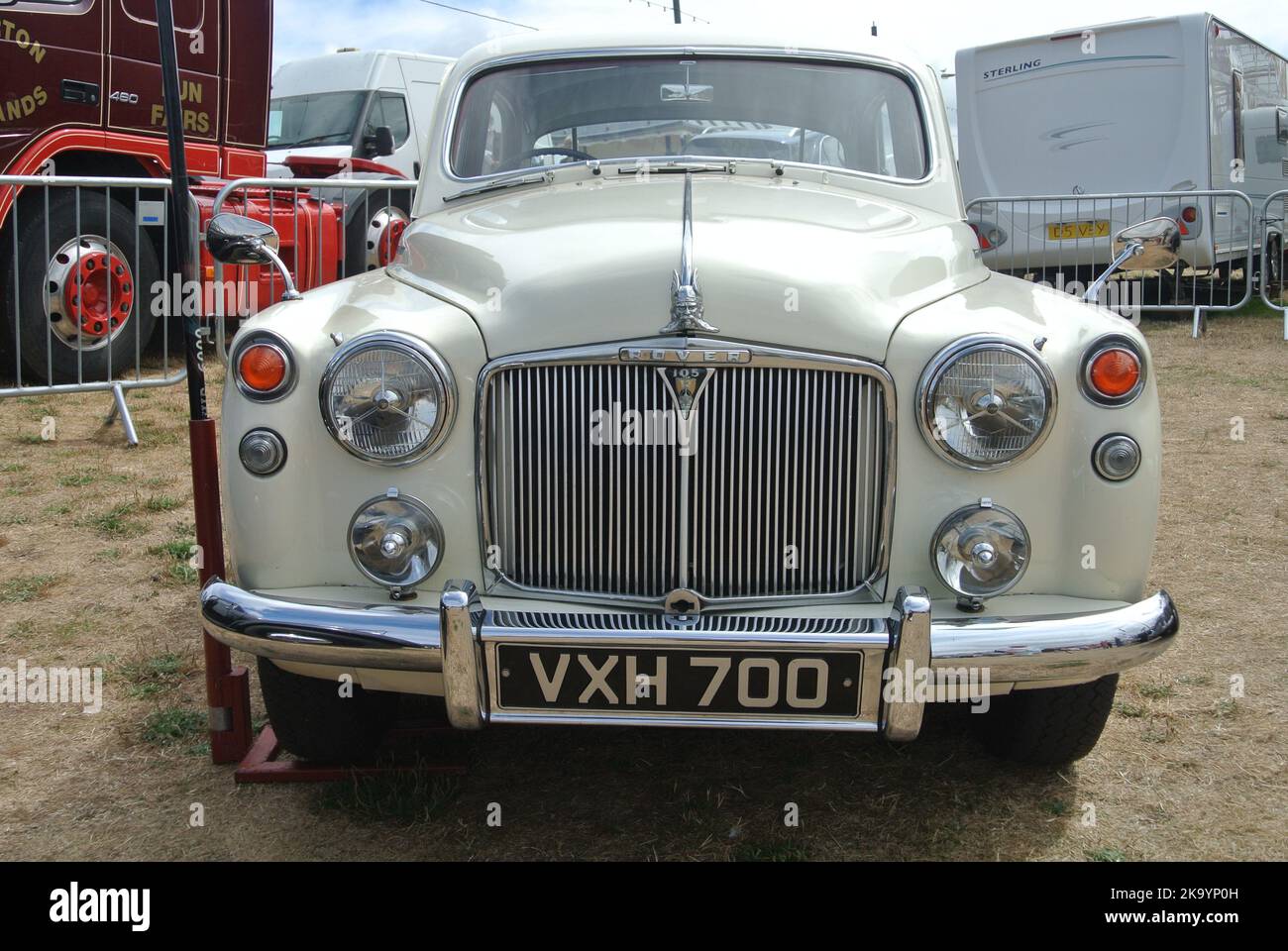 A 1958 Rover 105 parked on display at the English Rivera classic car ...