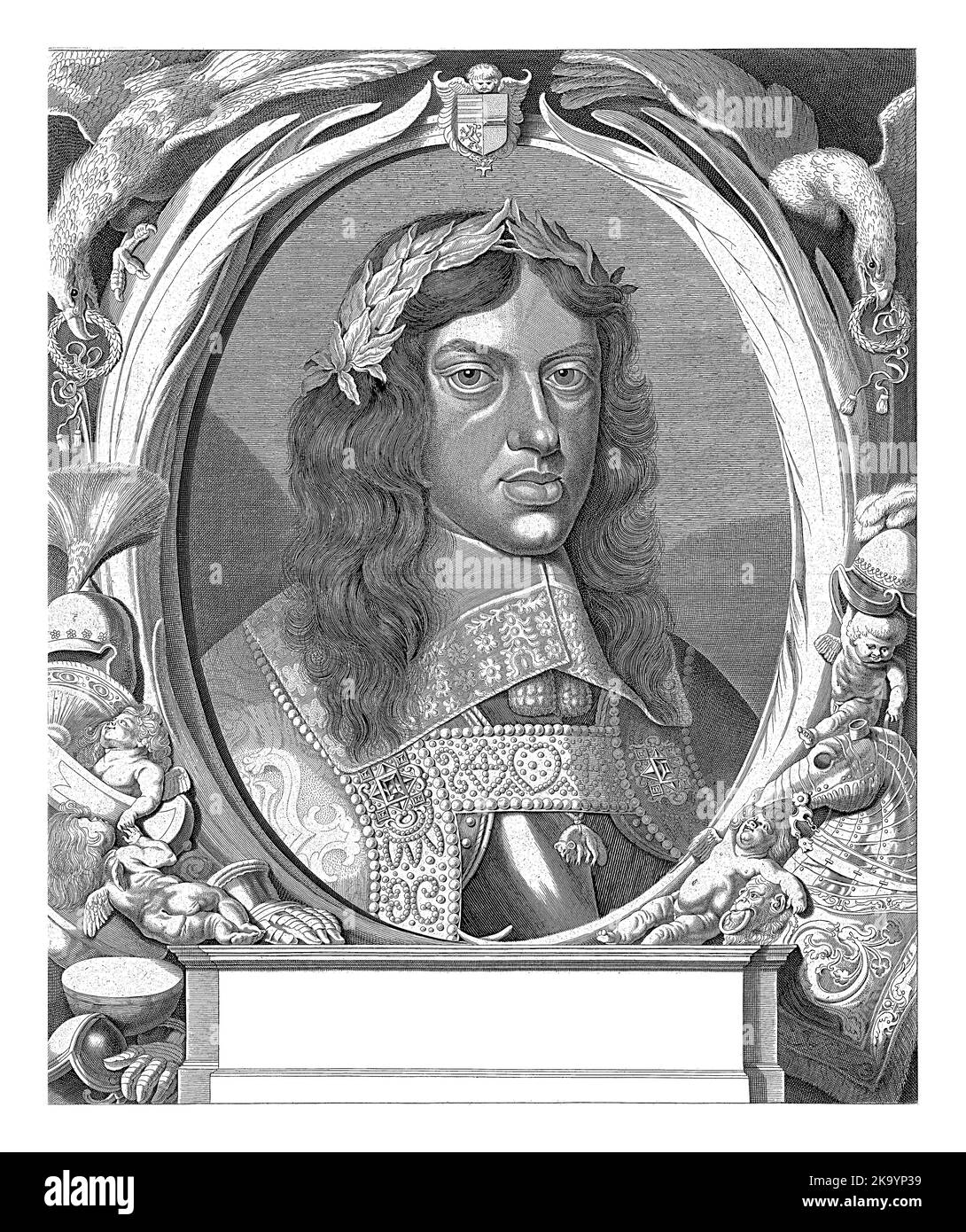 Portrait of the Emperor Leopold I with laurel wreath in her hair ...