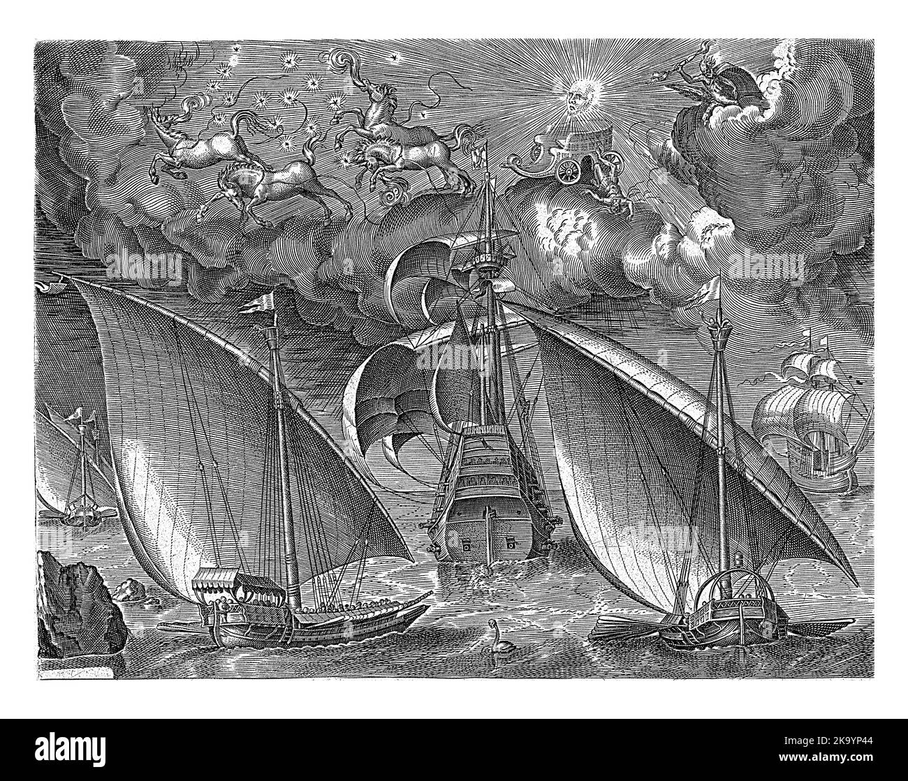 Three masted ship in Black and White Stock Photos & Images - Alamy