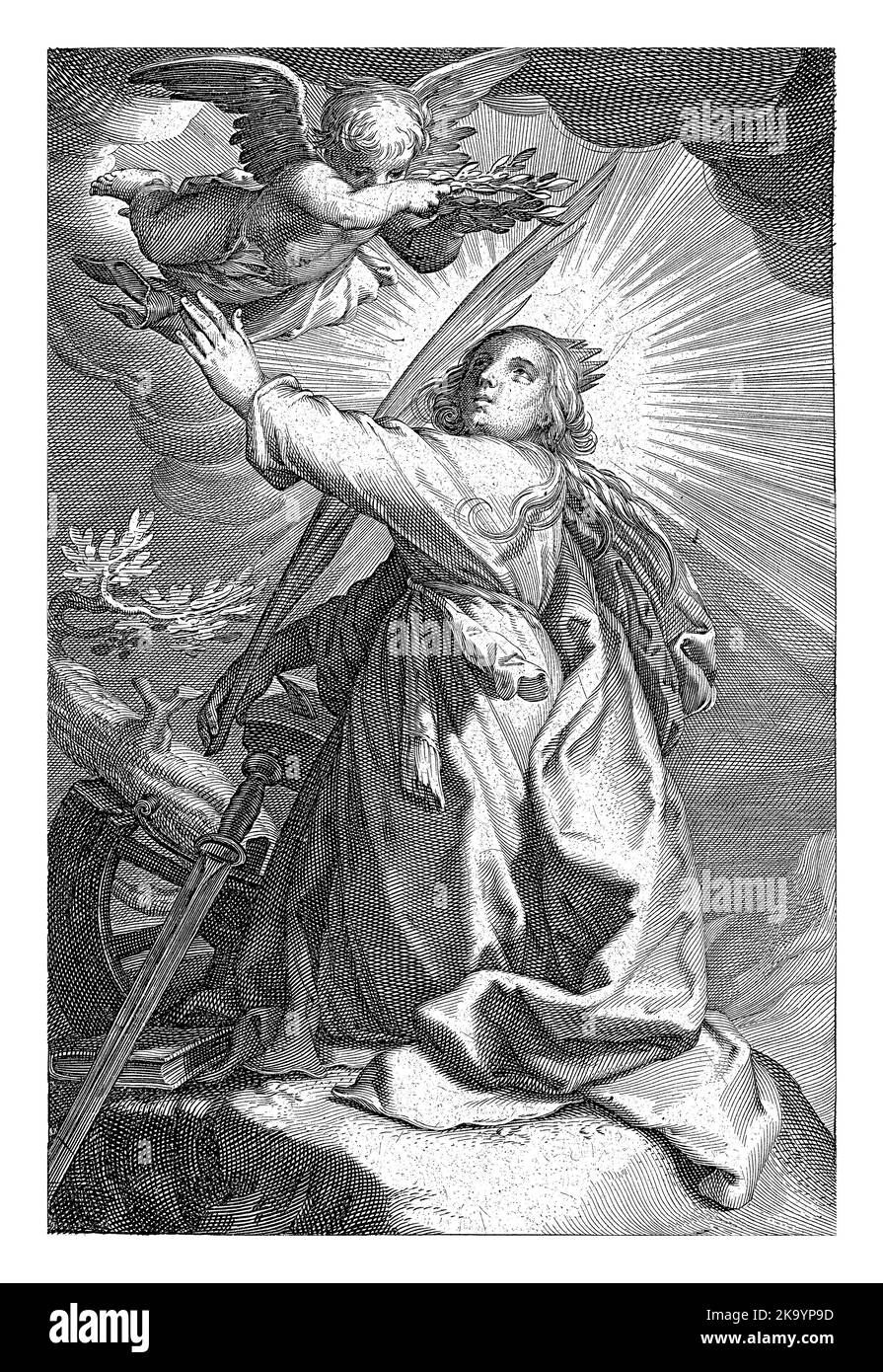 Sword and palm branch Black and White Stock Photos & Images - Alamy