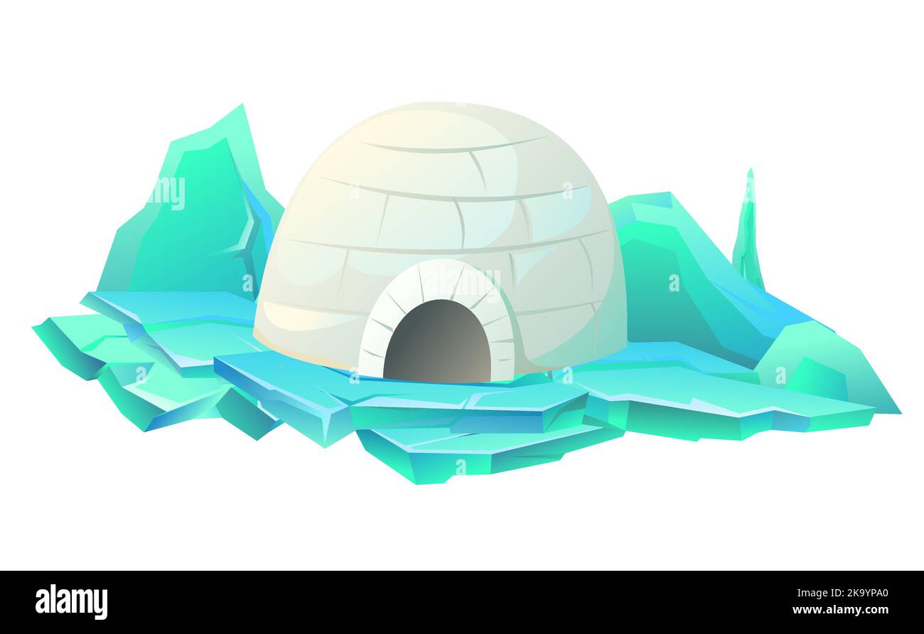 Snow igloo house on ice. Dwelling of northern nomadic peoples in Arctic ...
