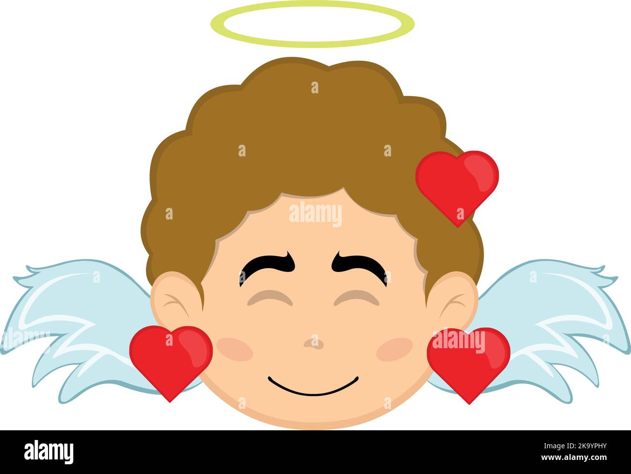Vector illustration of a child angel cartoon with a cheerful expression ...