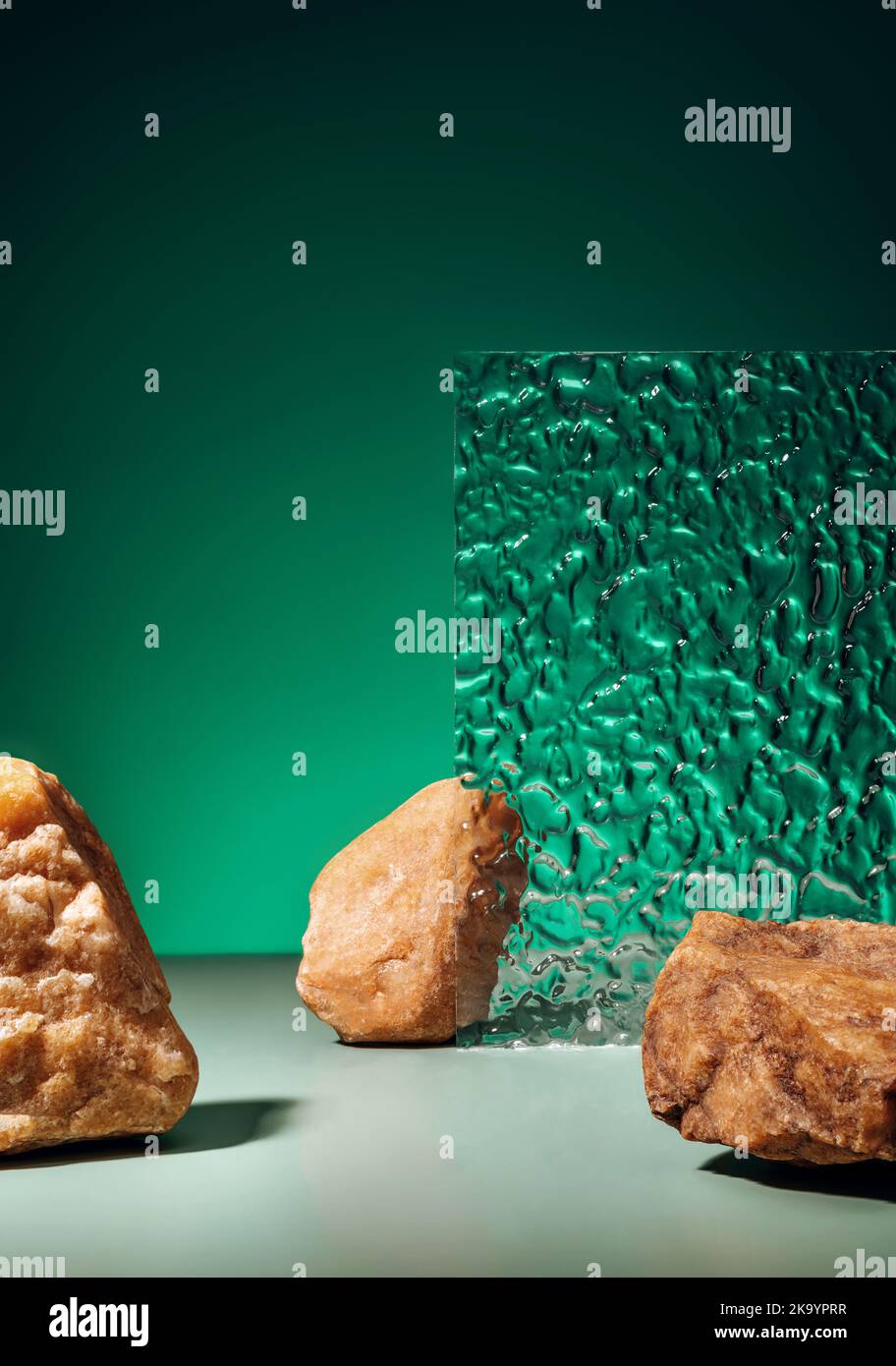 Natural green forest concept background, podium for product ...
