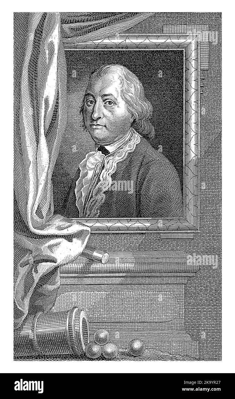 Portrait of Major General Albert van Ryssel. Below the portrait a ...