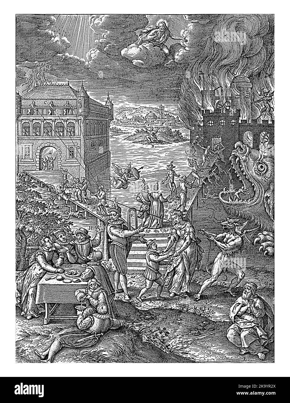 Broad and the Narrow Road, Hieronymus Wierix, 1563 - before 1619 In the ...