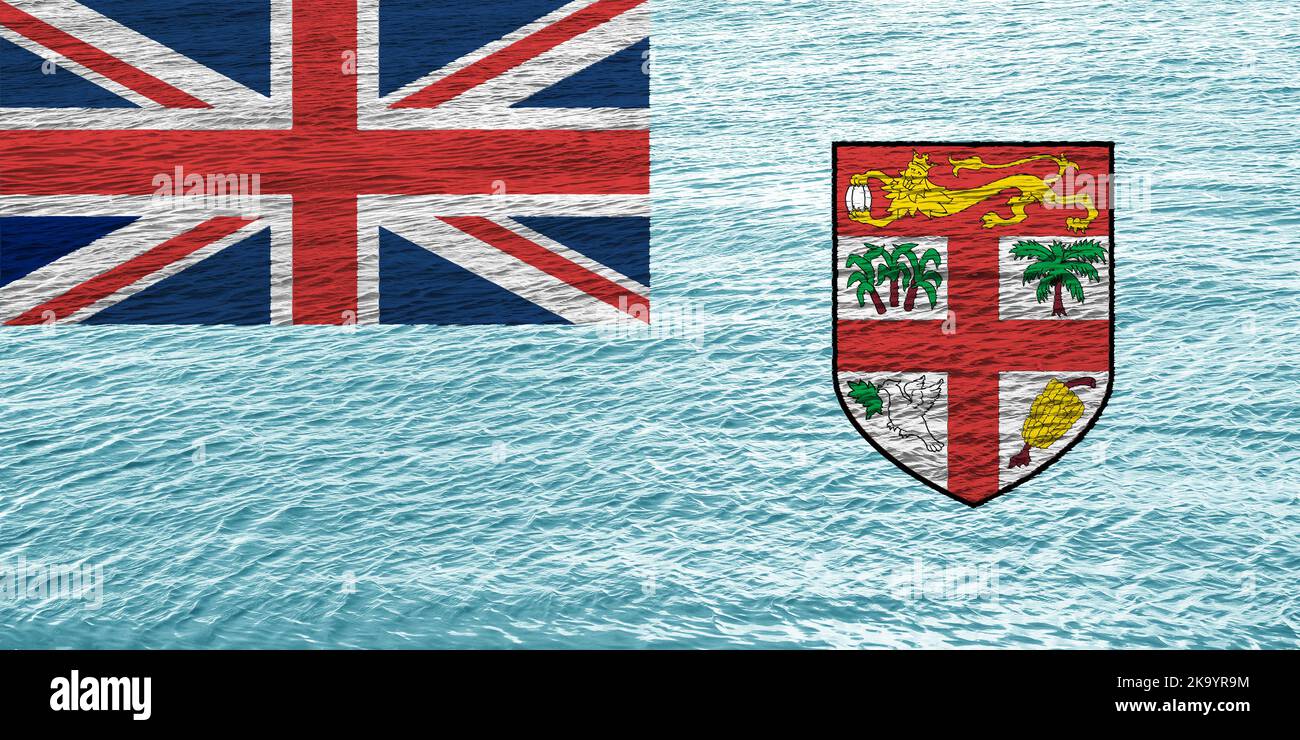 Fiji island flag on texture. Concept collage Stock Photo - Alamy
