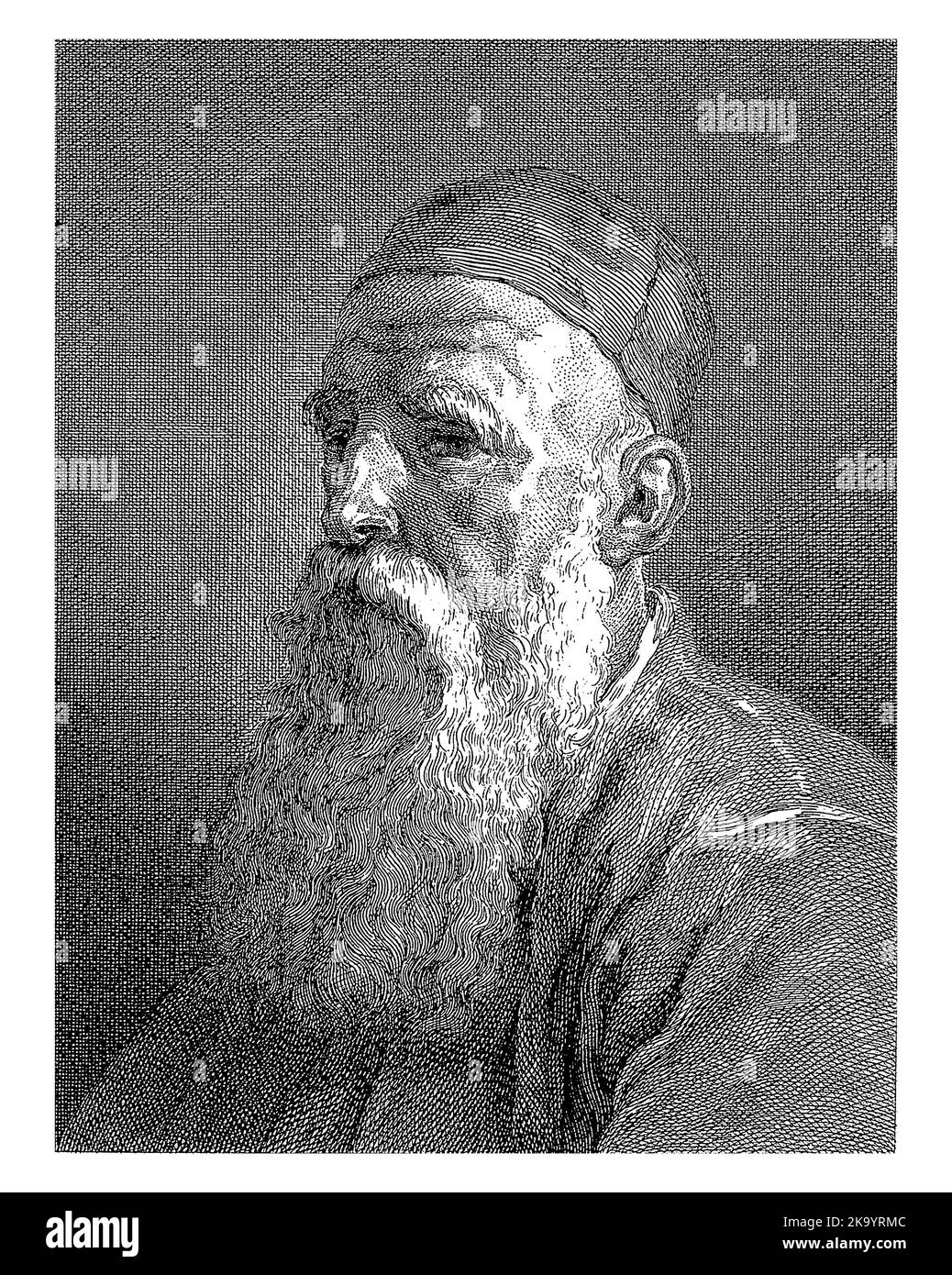 Bust of an old man with a beard, facing left, Francois Robert Ingouf ...