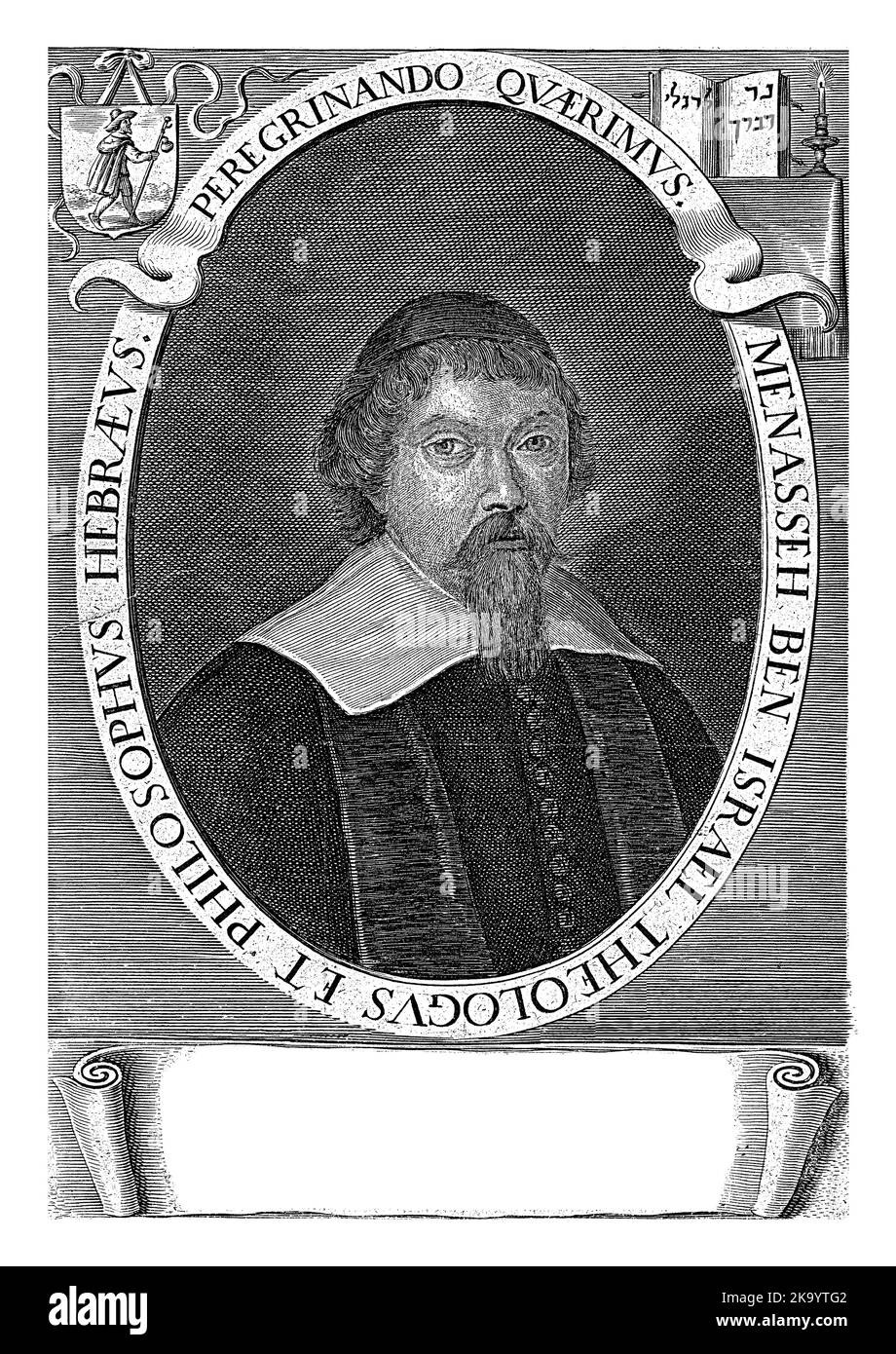 Portrait of Menasseh Ben Israel, theologian and philosopher, in toga ...
