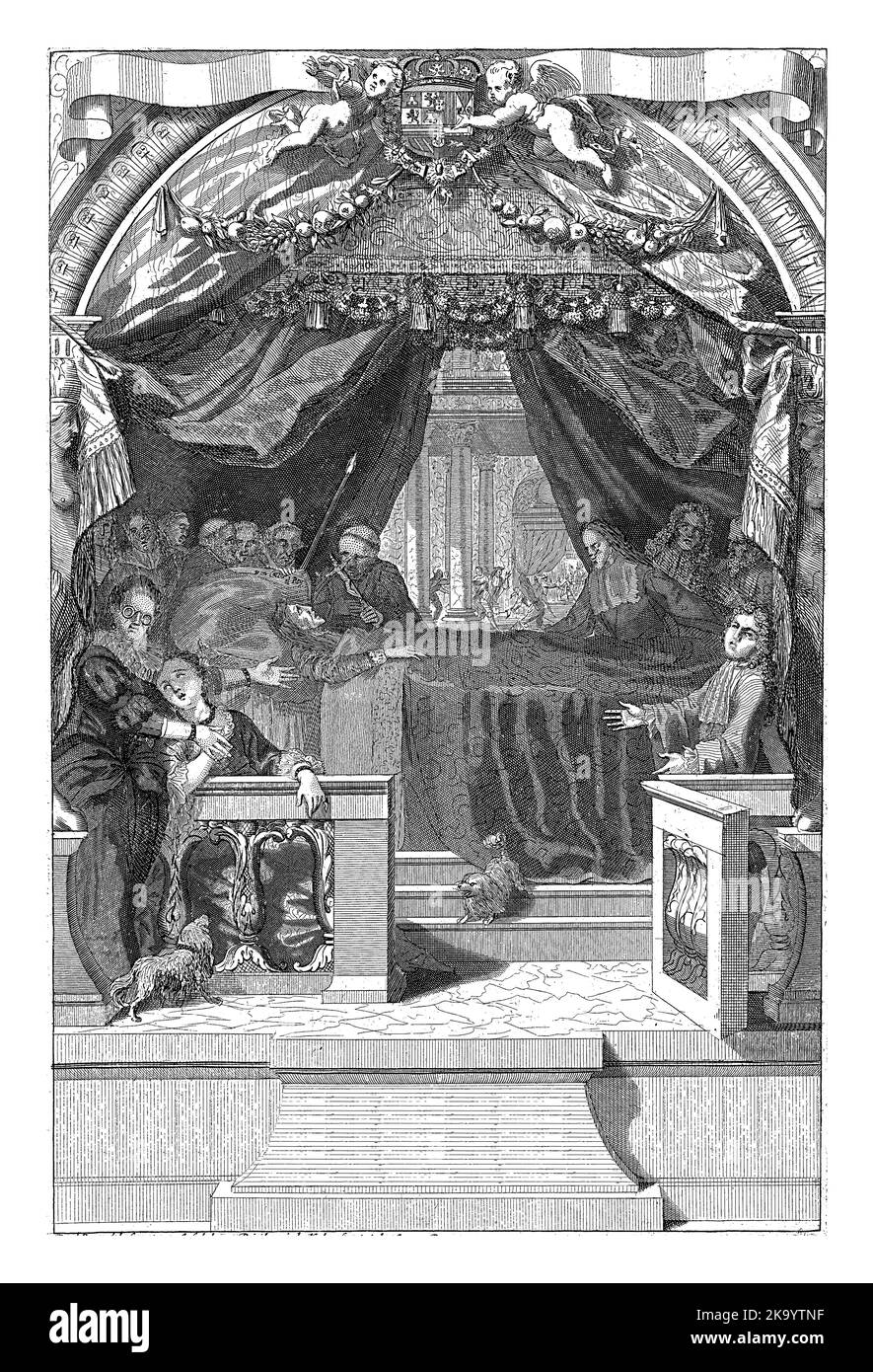 Charles II, King of Spain lies in bed, about to die. A priest shows him ...