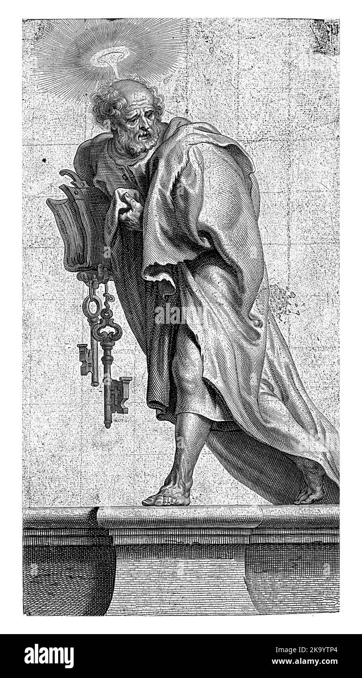 Apostle Peter with keys and book, Pieter de Bailliu (I), after Theodoor ...