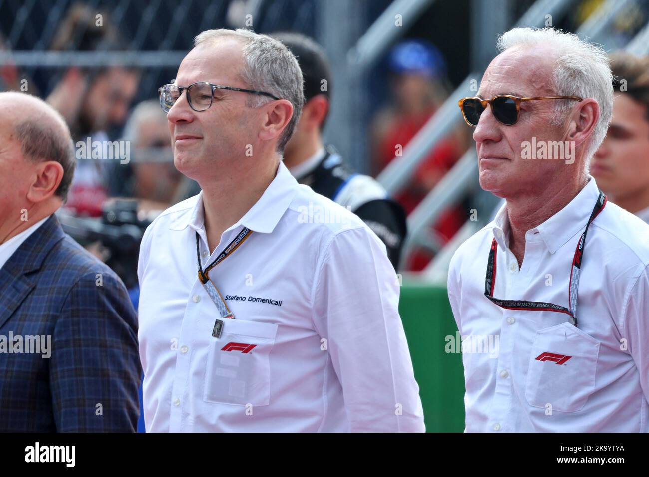 (L to R): Stefano Domenicali (ITA) Formula One President and CEO and ...