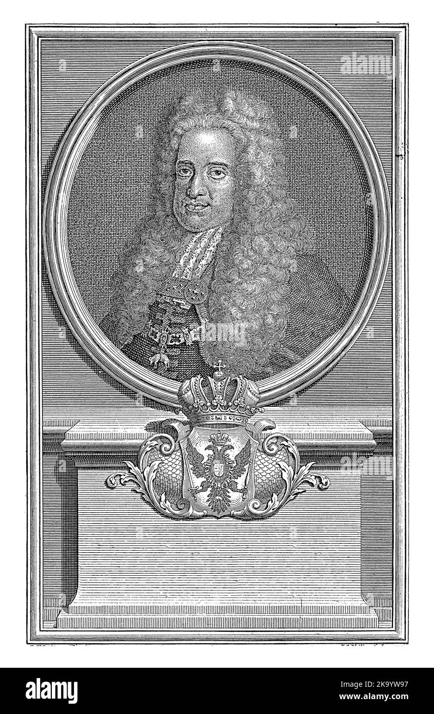 Portrait of Charles VI, Emperor of the Holy Roman Empire. He wears a ...