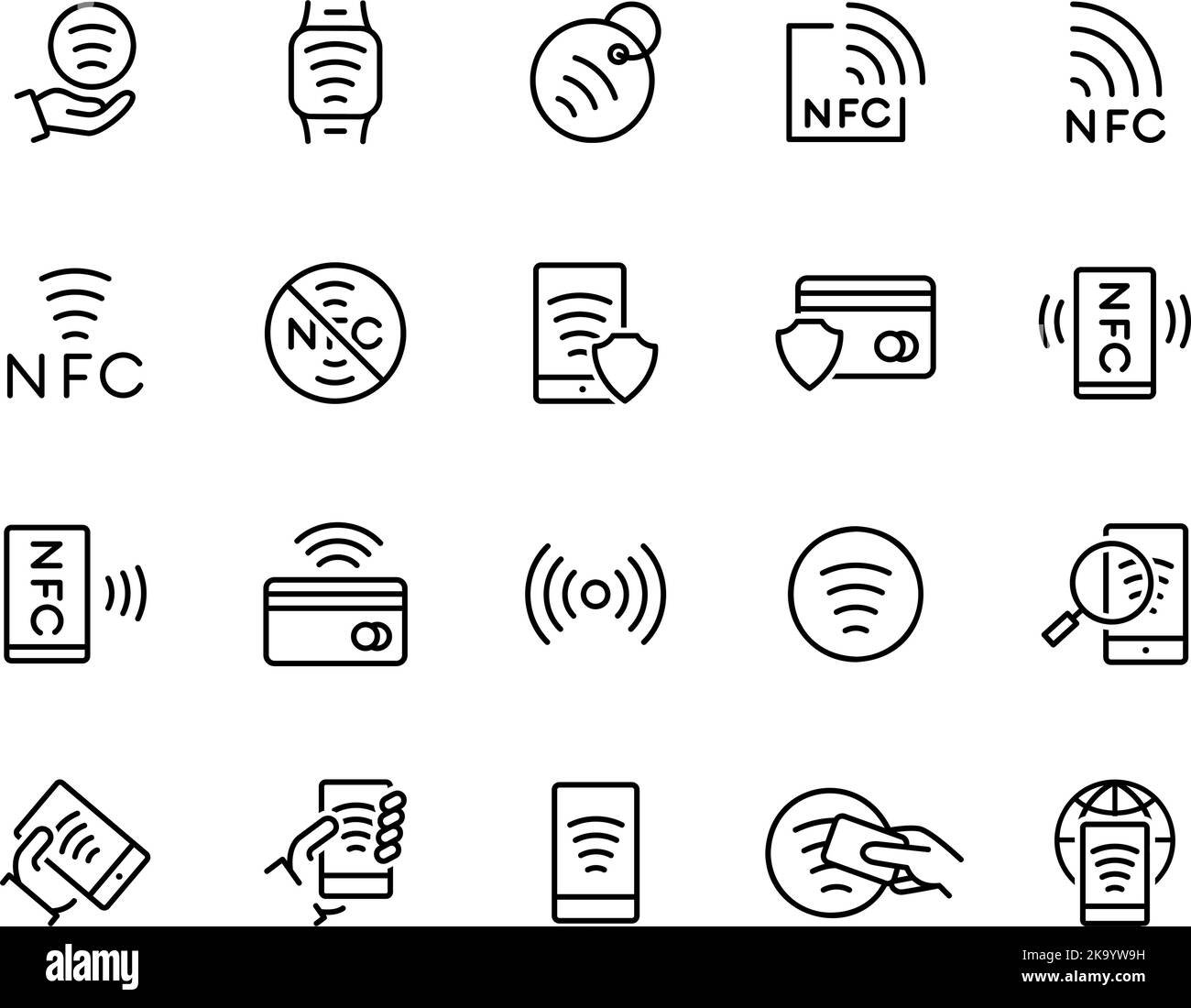 Nfc Icons Set Wireless Pay Nfc Technology Contactless Payment And More Stock Vector Image
