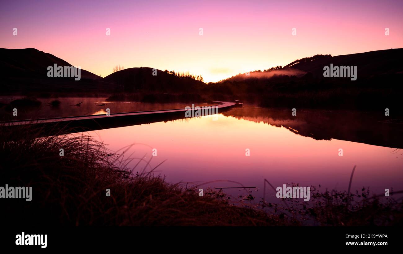 Sunrise in Peka Peka regional park, Hawke's Bay, New Zealand Stock ...