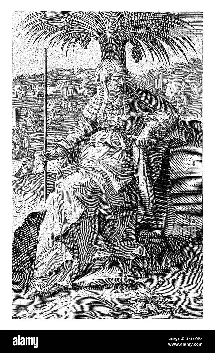 In the foreground the prophetess Deborah, one of the judges of Israel ...