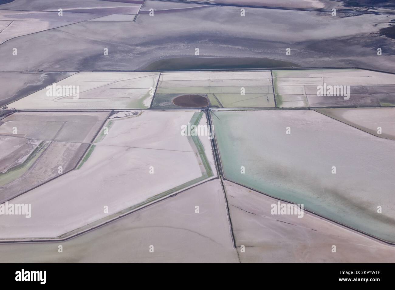 Salt Flats in Utah. Aerial View, Salt Flats Landscape. Blue Sky and ...