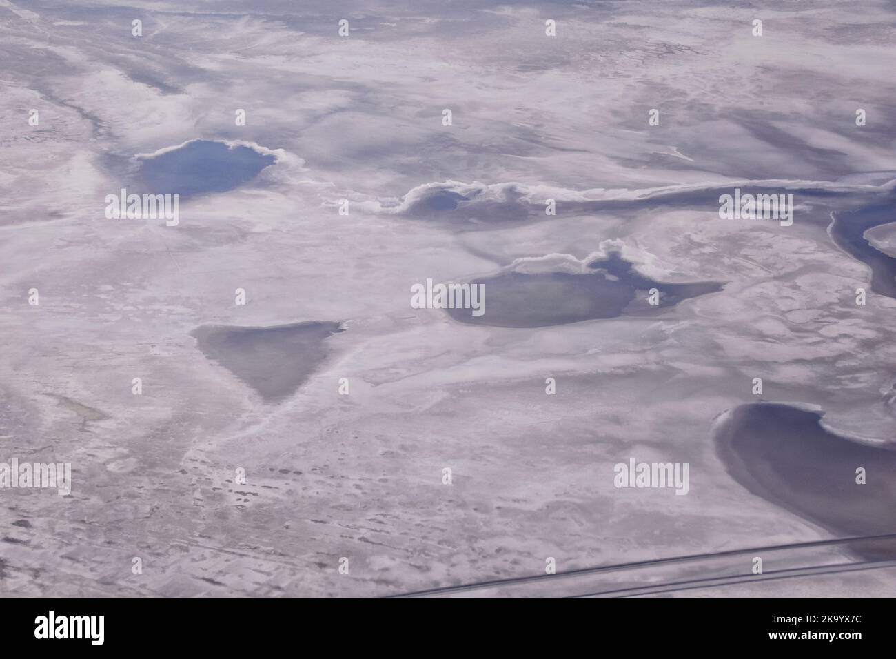 Salt Flats in Utah. Aerial View, Salt Flats Landscape. Blue Sky and ...