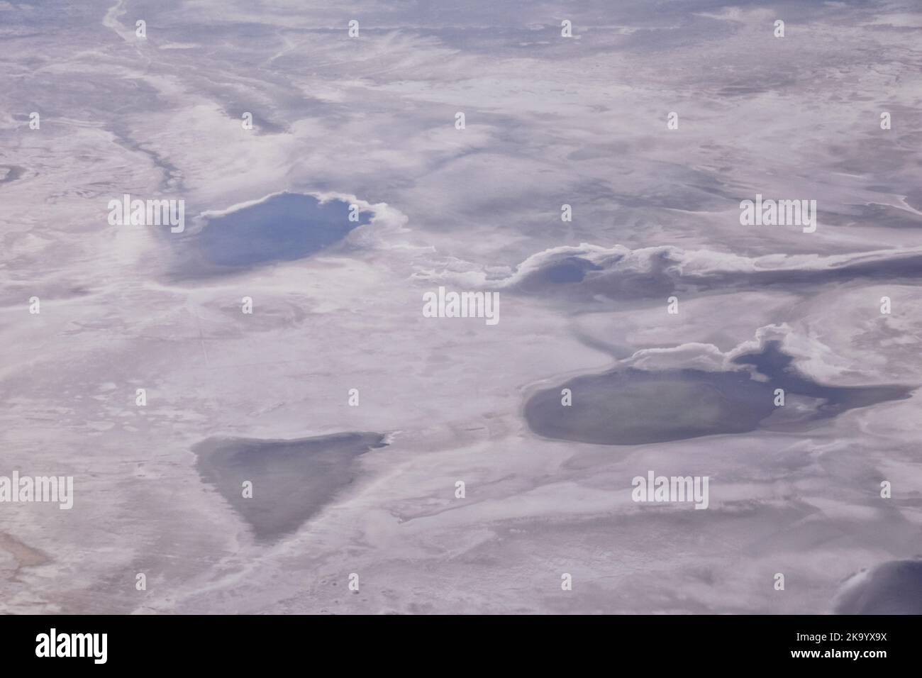 Salt Flats in Utah. Aerial View, Salt Flats Landscape. Blue Sky and ...