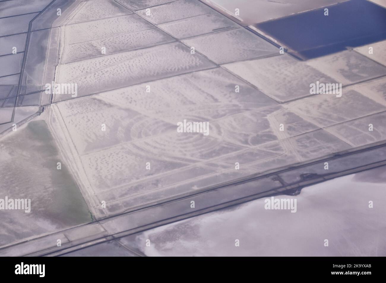 Salt Flats in Utah. Aerial View, Salt Flats Landscape. Blue Sky and ...