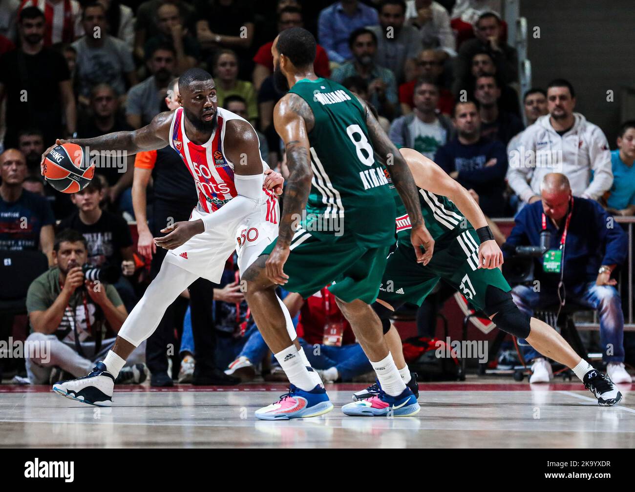 Belgrade, Serbia, 13th October 2022. Benjamin Bentil of Crvena Zvezda ...