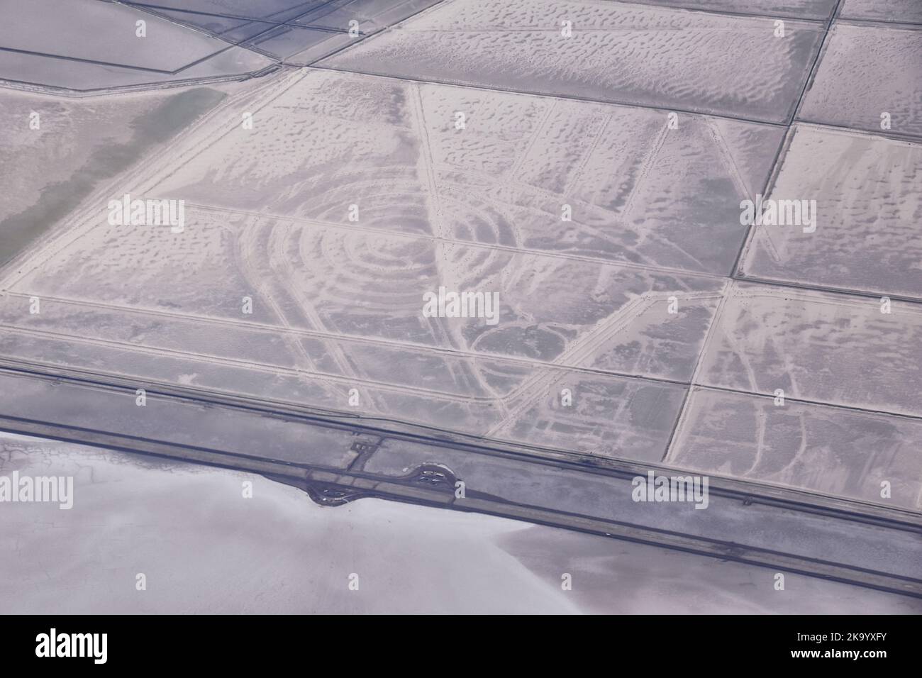 Salt Flats in Utah. Aerial View, Salt Flats Landscape. Blue Sky and ...