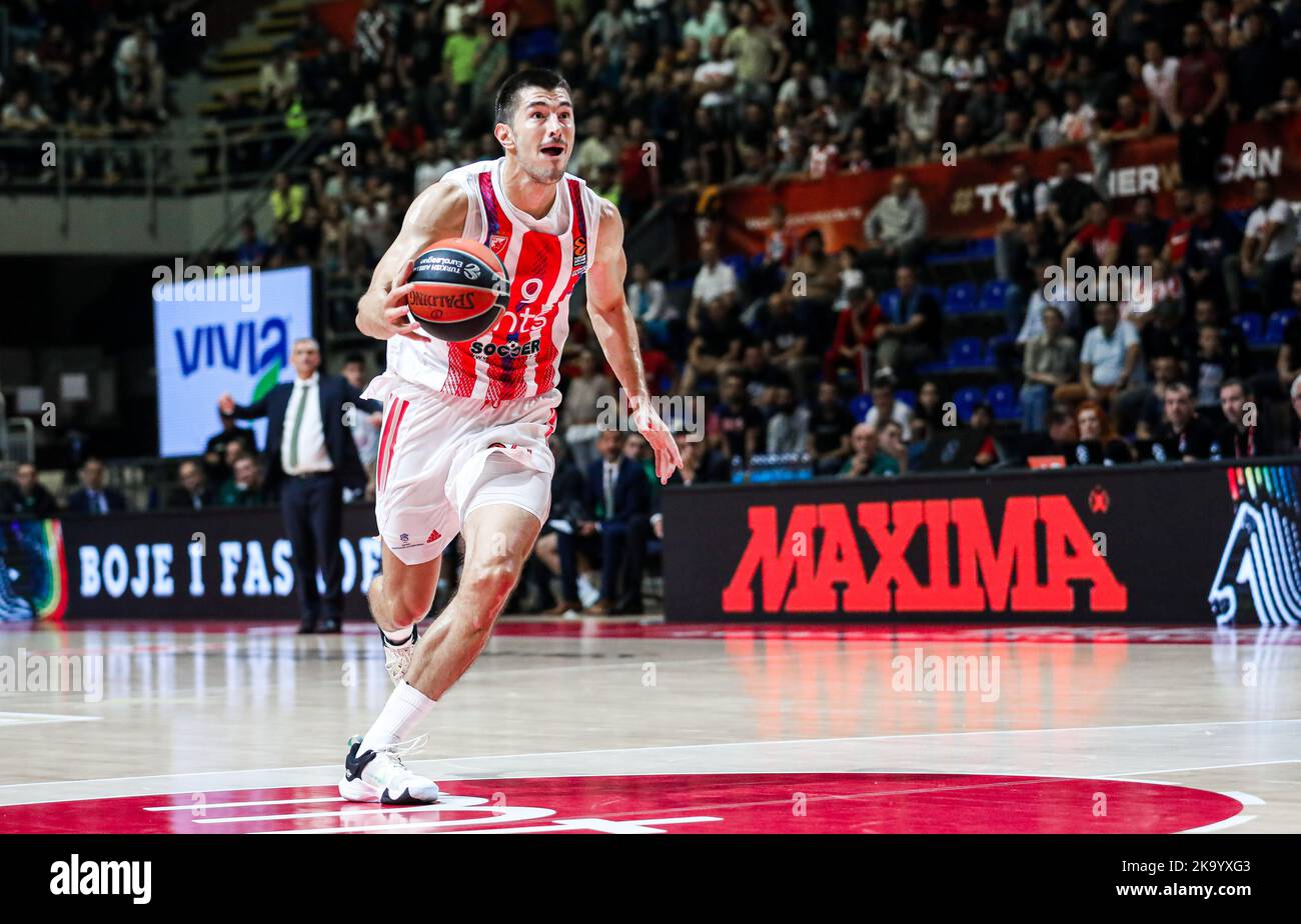 Belgrade, Serbia, 13th October 2022. Luka Mitrovic of Crvena Zvezda mts ...